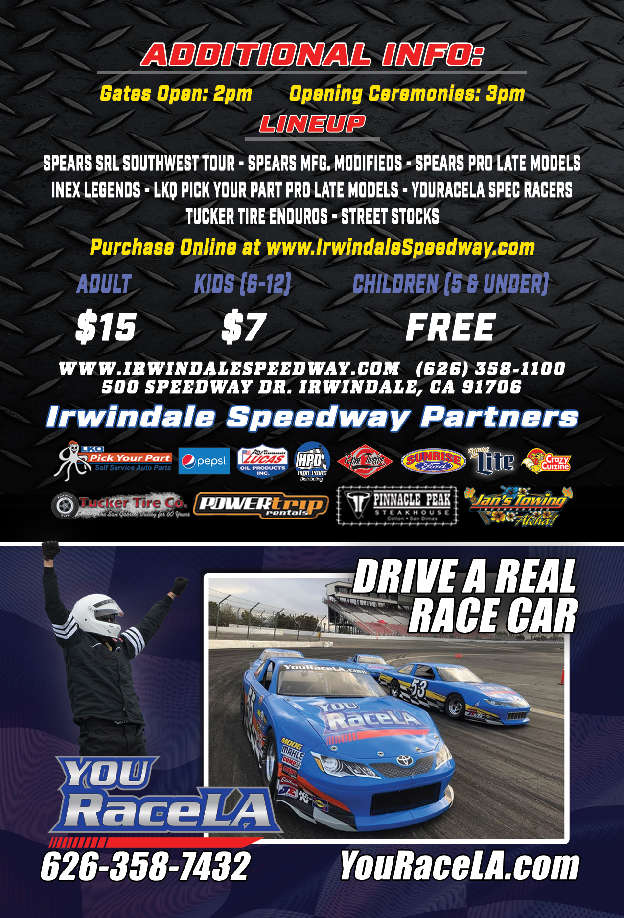 FANS RETURN ON SAT. APRIL 10TH – Irwindale Speedway