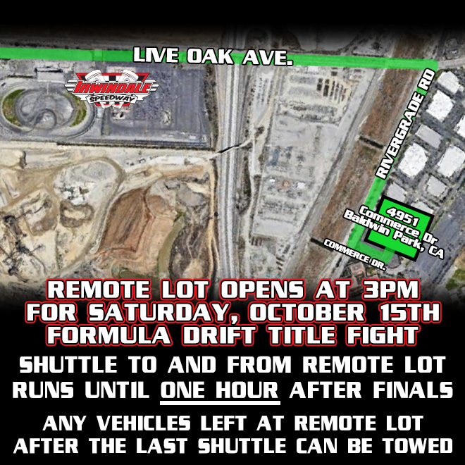 FORMULA DRIFT TITLE FIGHT INFORMATION – Irwindale Speedway